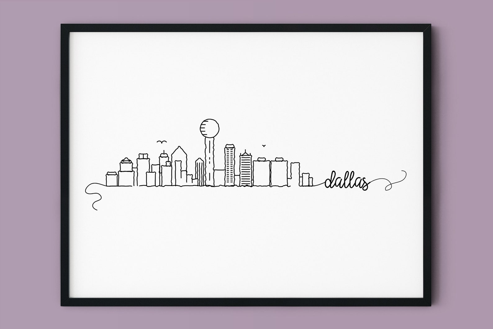 Dallas Skyline Print Texas Printable Wall Decor Dallas Pen - Etsy