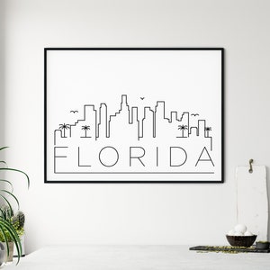 Florida Skyline Print, Florida Printable, Florida Poster, Florida City ...