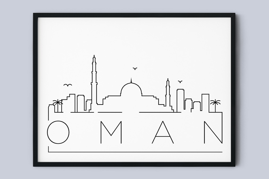 Oman Skyline Print, Oman Printable, Oman Landmark Poster, Muscat City ...