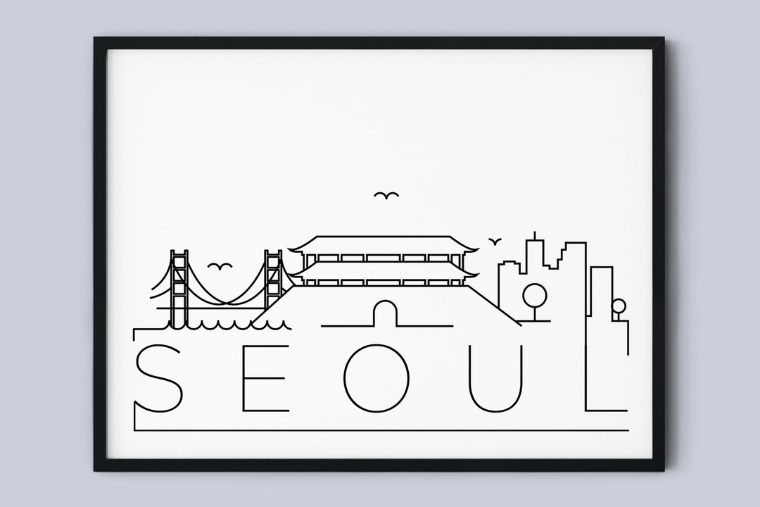 Seoul Skyline Print, South Korea Printable, Seoul Poster, Seoul City ...