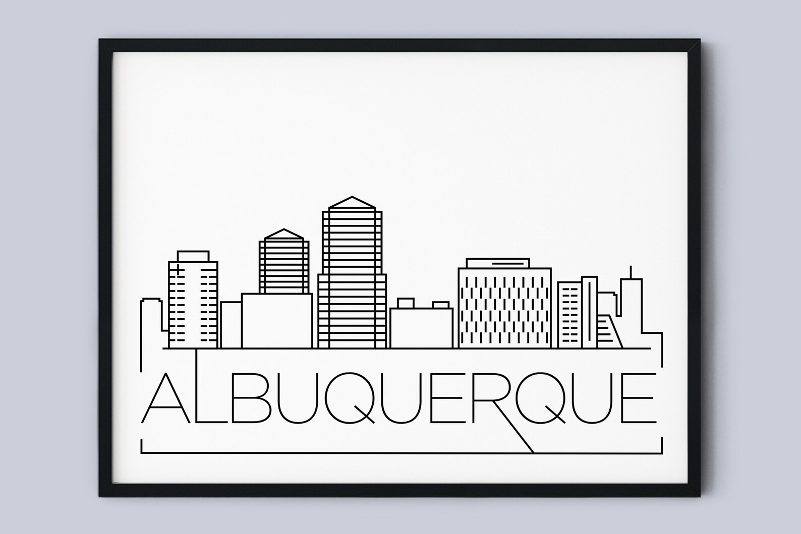 Albuquerque Skyline Print, New Mexico Printable, Albuquerque Poster ...