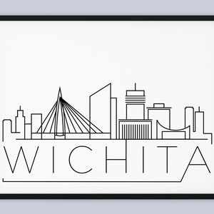 Wichita Skyline Print, Kansas Printable, Wichita Poster, Wichita City ...