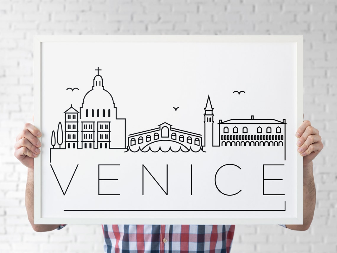 Venice Skyline Print Italy Printable Venice Landmark Poster - Etsy
