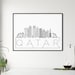 Qatar Skyline Print, Qatar Printable, Doha Poster, Doha City Print ...