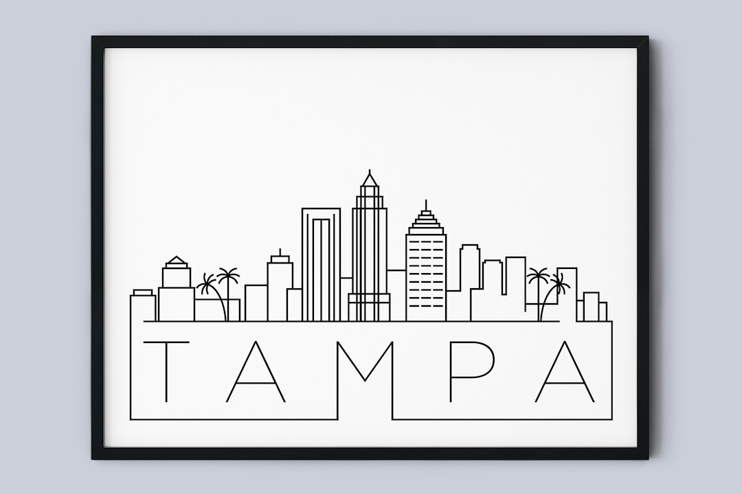Tampa Skyline Print, Florida Printable, Tampa Poster, Tampa City Print ...