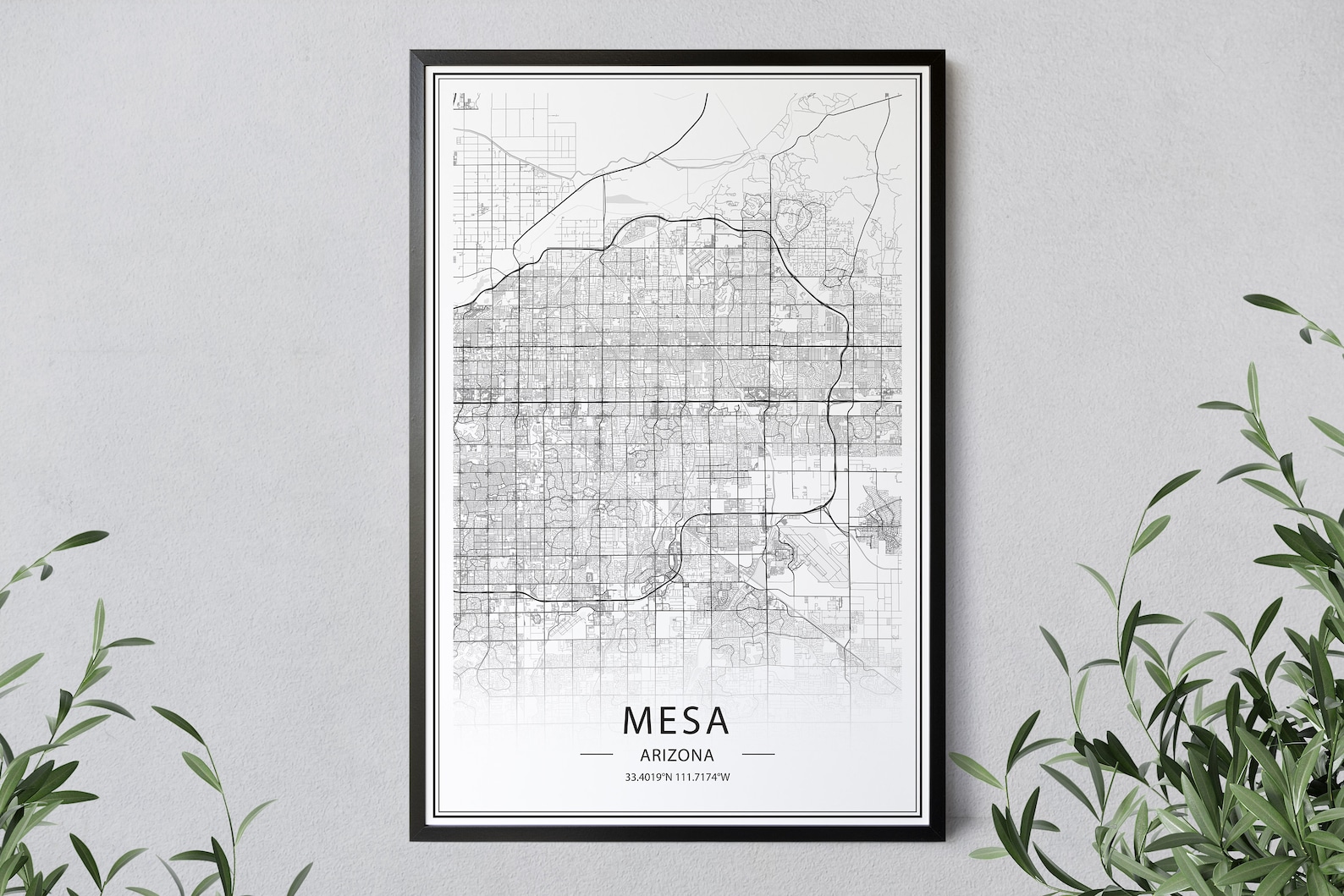 Mesa Map Print, Arizona Map Poster, Mesa Street Map, Mesa Printable ...