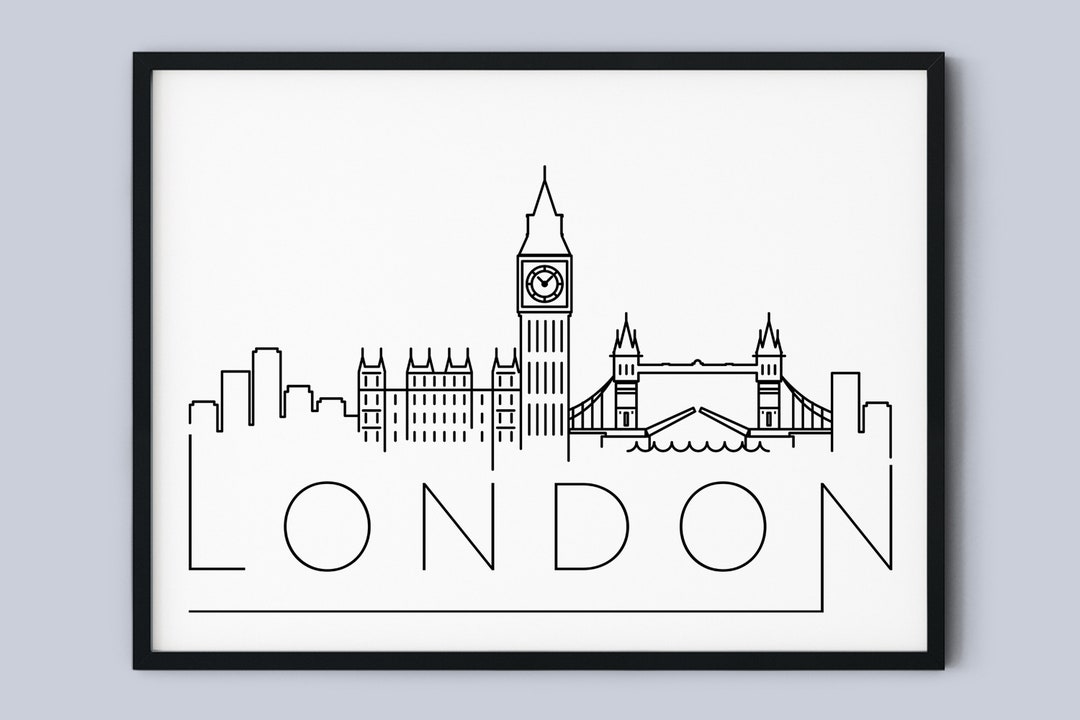 London Skyline Print, England Printable, London Landmark Poster, London ...