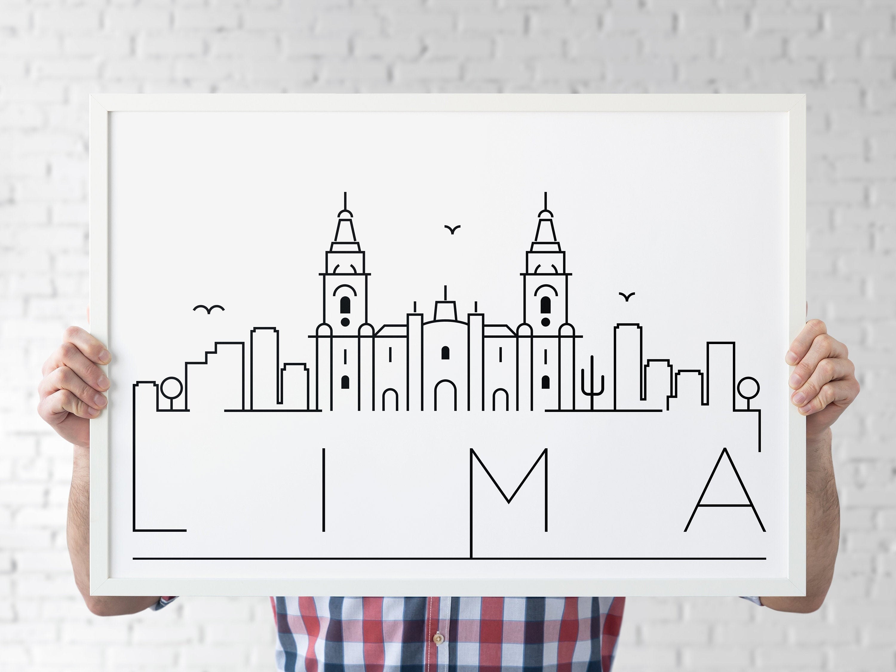 Lima Skyline Print, Peru Printable, Lima Poster, Lima City Print, Lima ...