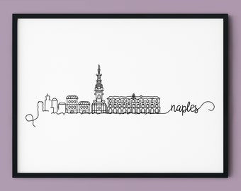 Naples Skyline Print Naples Printable Naples Landmark - Etsy