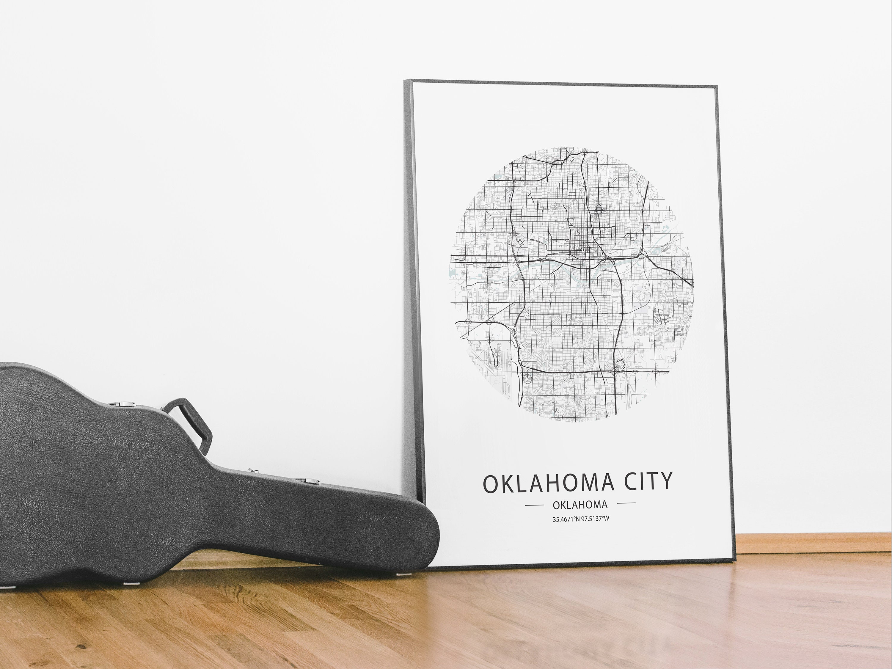 Oklahoma City Print, Oklahoma Map Poster, Oklahoma City Street Map ...