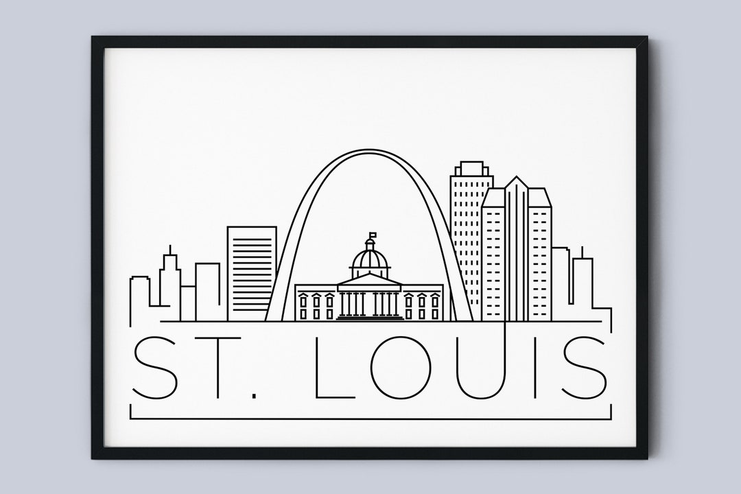Saint Louis Skyline Print, Missouri Printable, St. Louis Poster, Saint ...