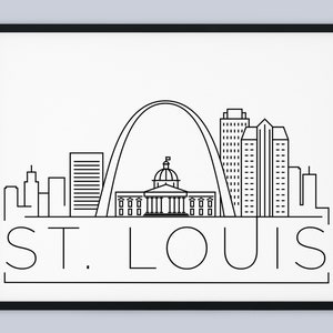 Saint Louis Skyline Print, Missouri Printable, St. Louis Poster, Saint ...