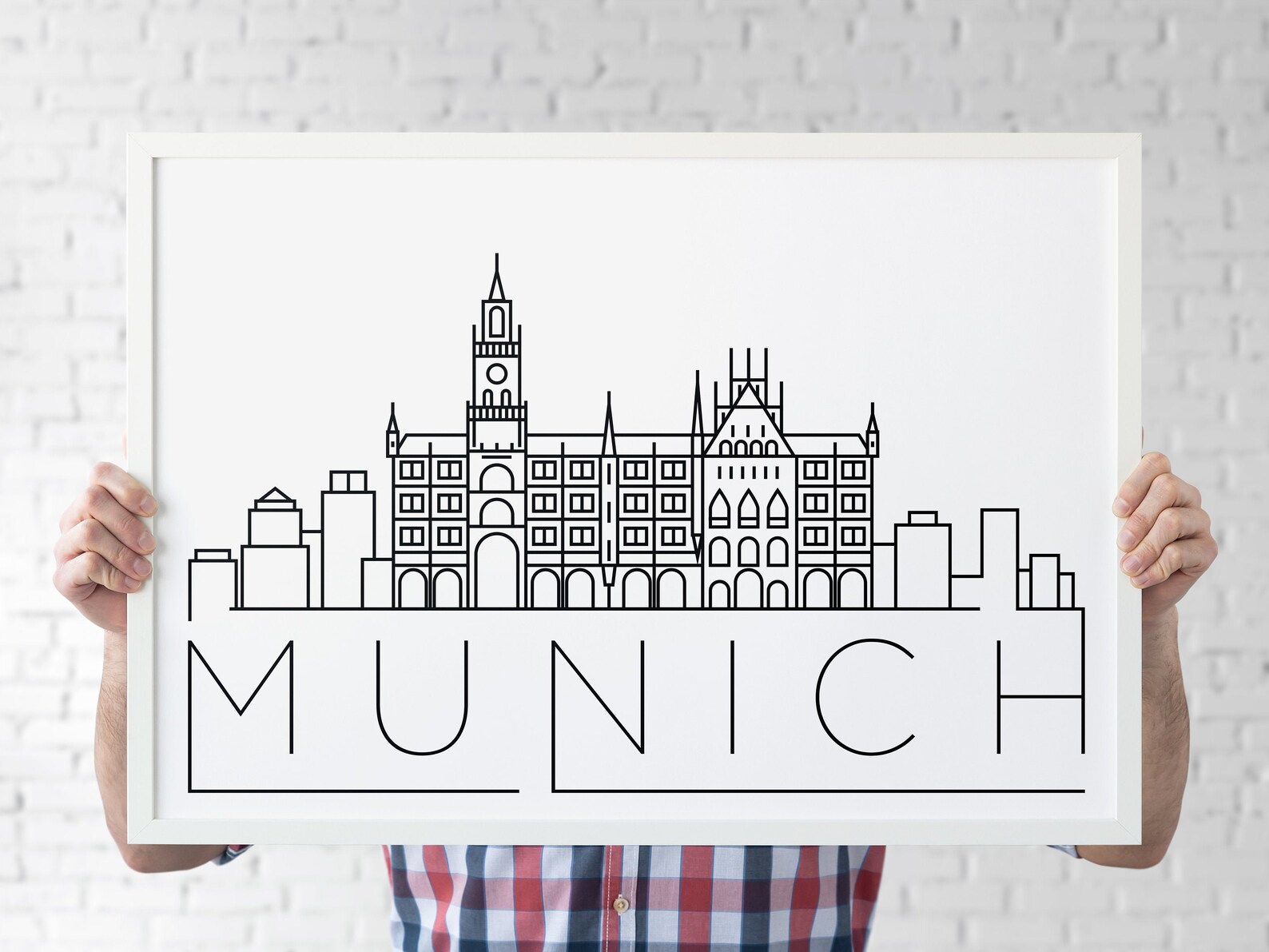 Munich Skyline Print Munich Printable Germany Landmark - Etsy