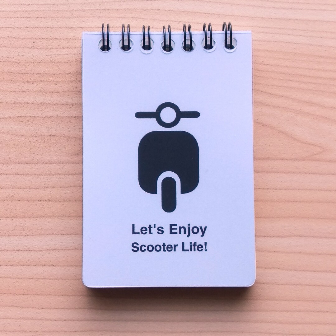 Notepad Retro Scooter Memo / Water Resistant Paper White - Etsy