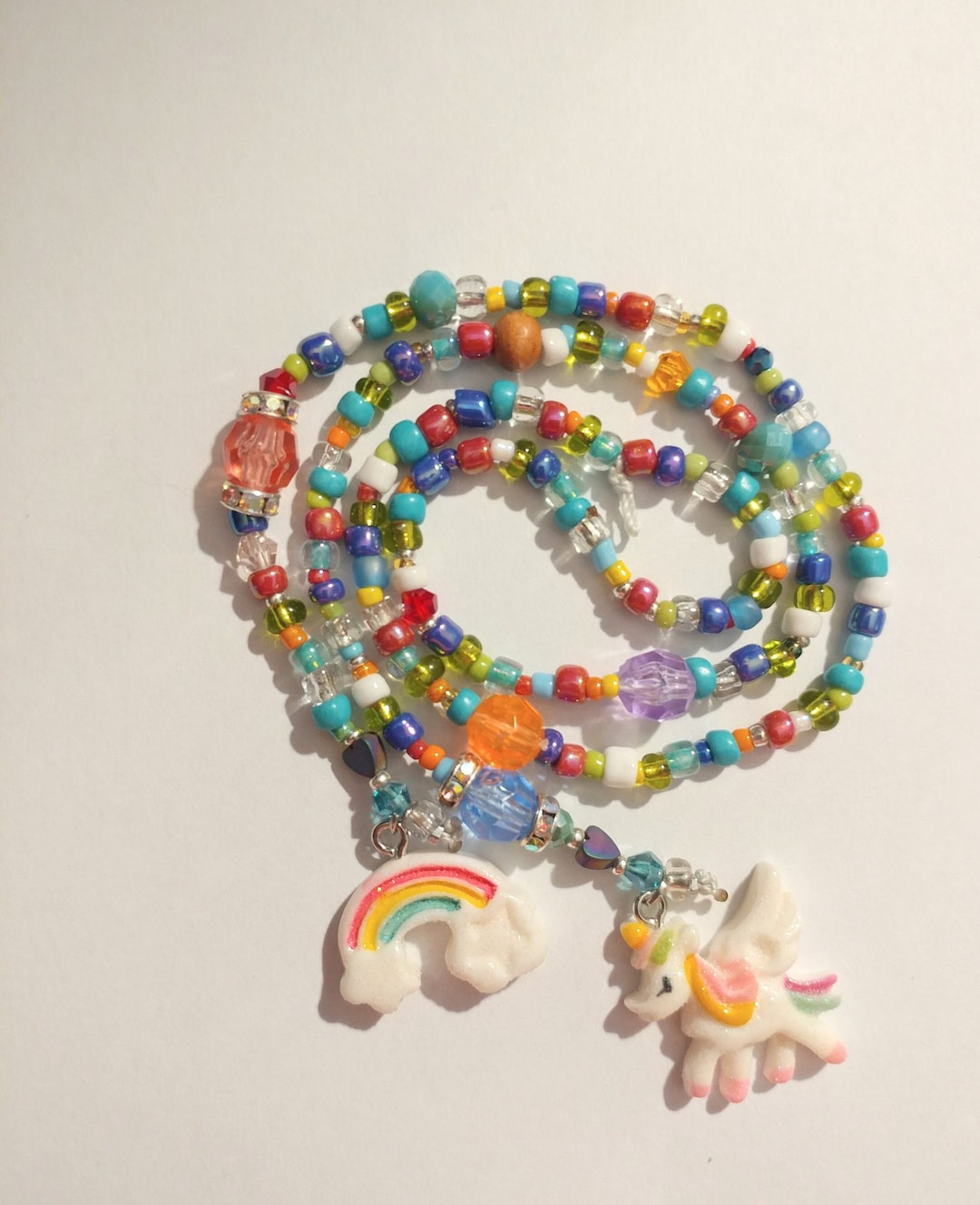 Rainbow Unicorn Beaded Hair Swag | Hair Jewelry | Beaded Dreads ...