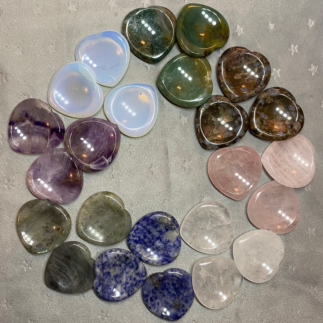 Crystal Heart Worry Stone Awful Sloth - Etsy