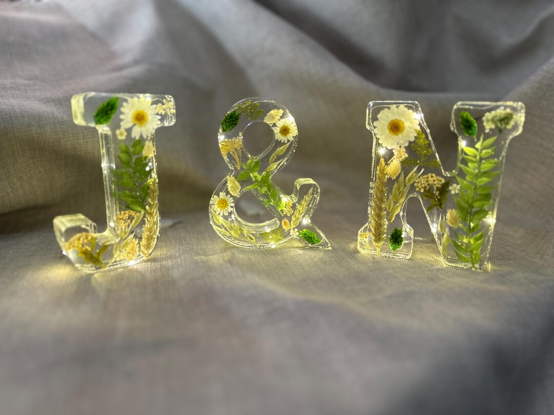 Large Light up Resin Flower Letter Name Custom Hand Made to Order ...