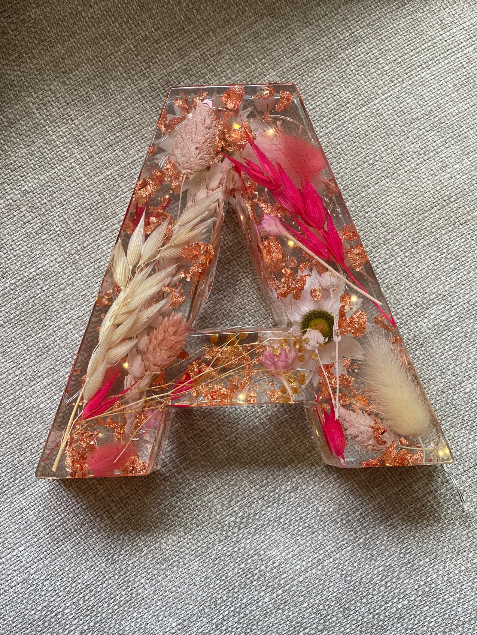 Large Light up Resin Flower Letter S Custom Hand Made to Order - Etsy