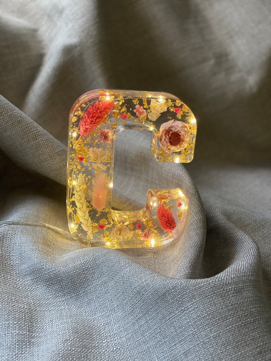 Large Light up Resin Flower Letter Custom Hand Made to Order Birthday ...