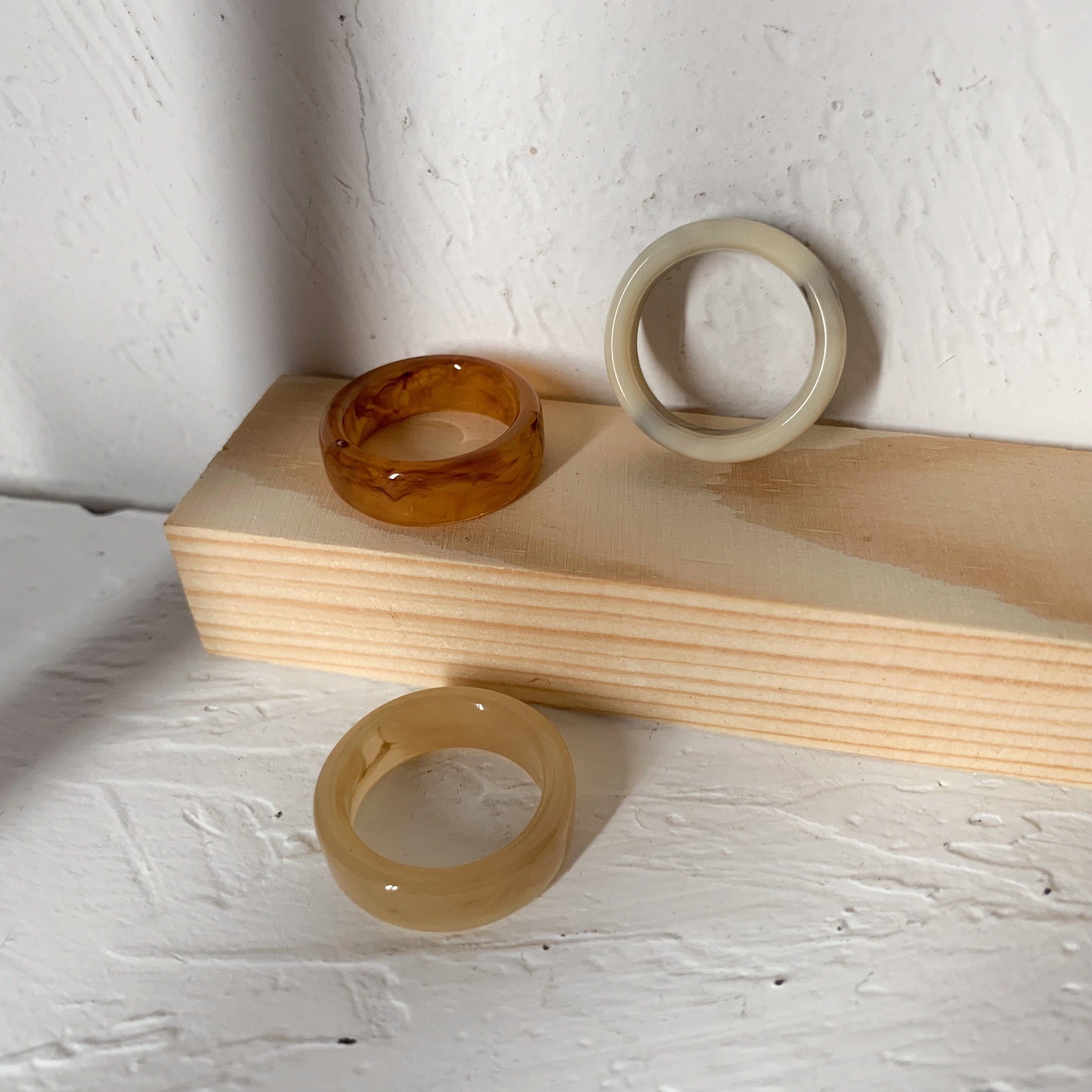 Tortoise Resin Ring Set Tortoise Shell Acetate Resin Stacking | Etsy