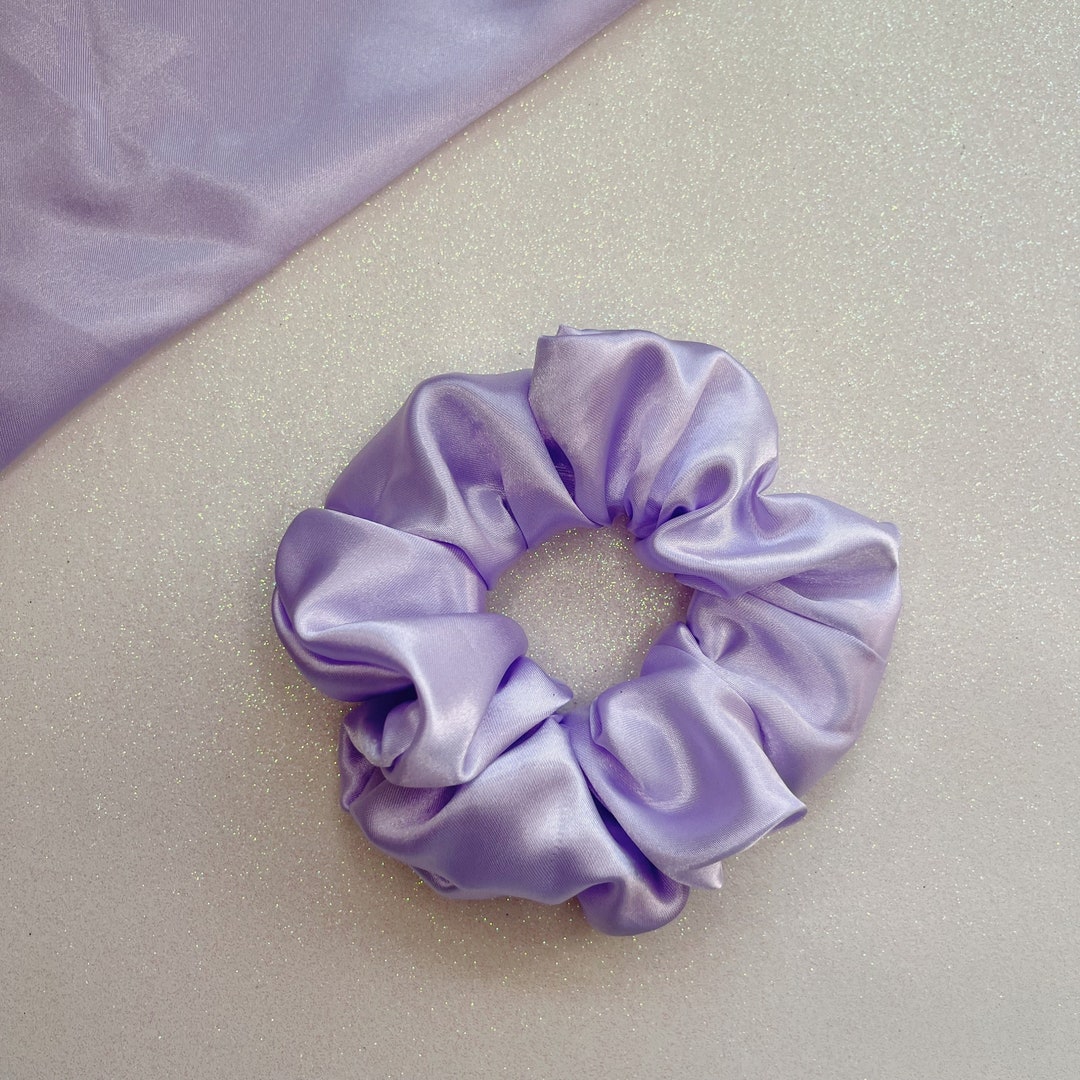 Lilac Purple Silk Scrunchie Elastic Hair Tie Handmade Gift Scrunchy ...