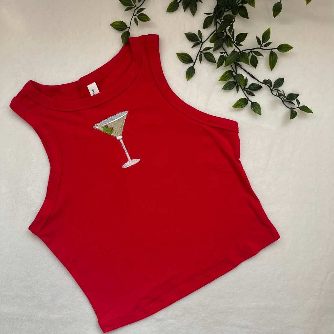 Dirty Martini Cocktail Vest Top | Racer Tank Top | Women's | Cropped ...