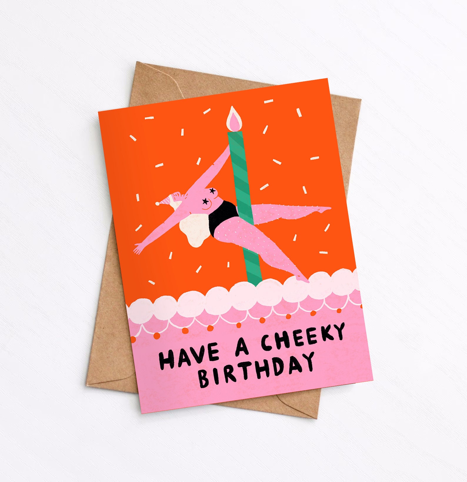Cheeky Dancing Birthday Cake A6 Greeting Card - Etsy UK