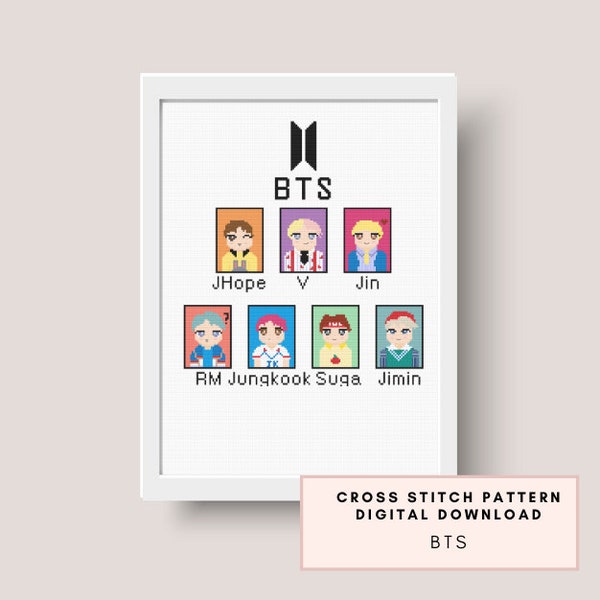 Bts Cross Stitch - Etsy