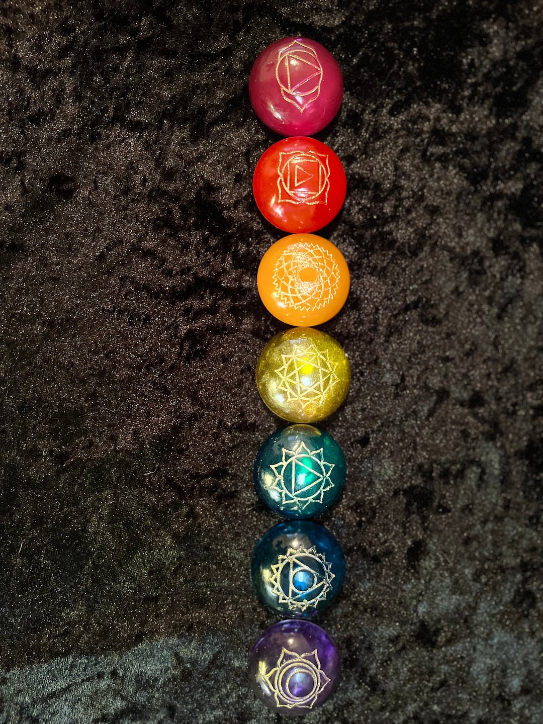 Rainbow Resin Chakra Coins - Etsy