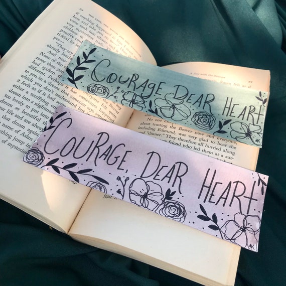 Courage Dear Heart Hand Painted Watercolor Bookmark-the | Etsy