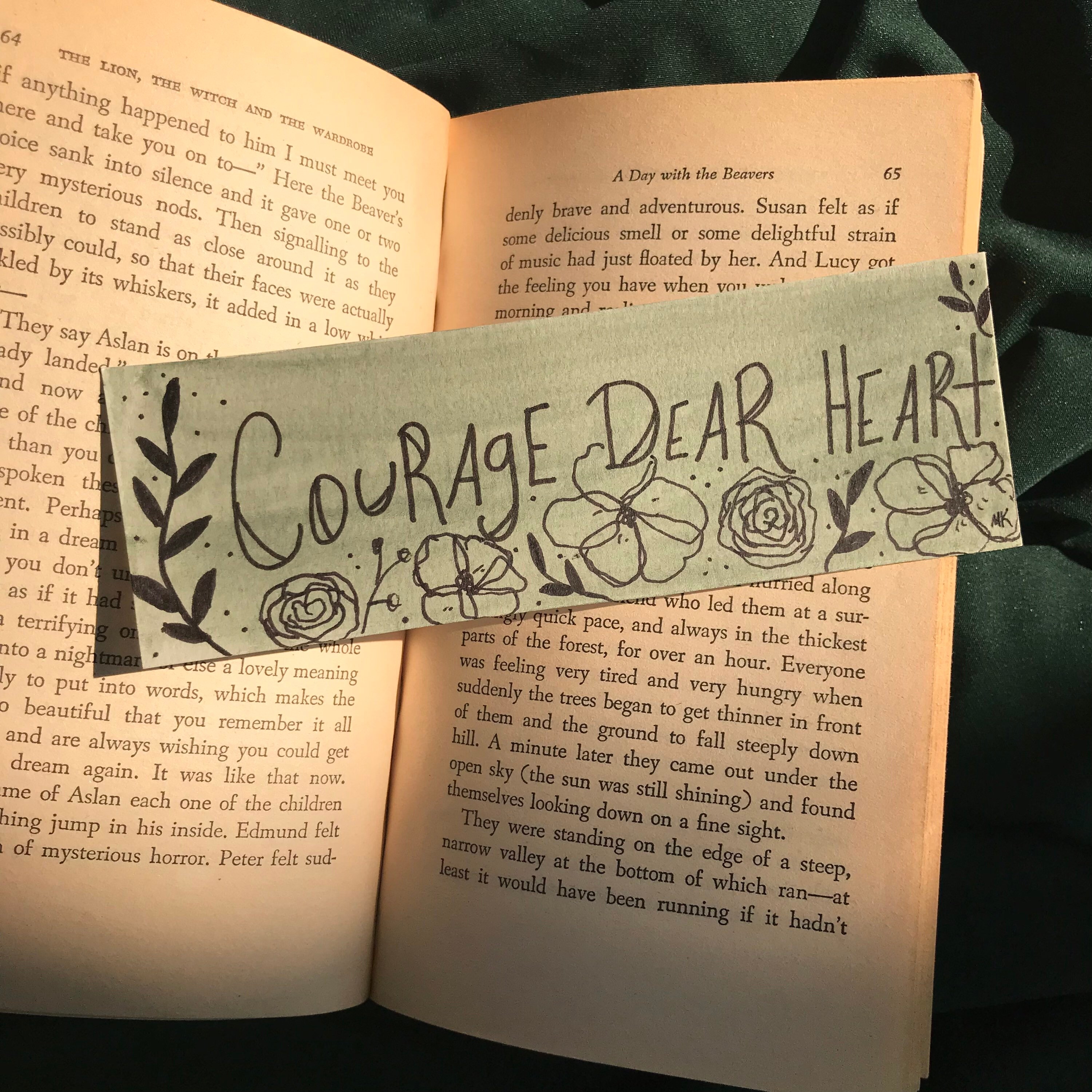 Courage Dear Heart Hand Painted Watercolor Bookmark-The | Etsy