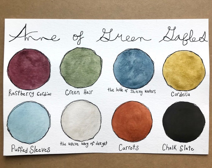 Anne of Green Gables Color Palette-watercolor Artwork-anne With an E ...