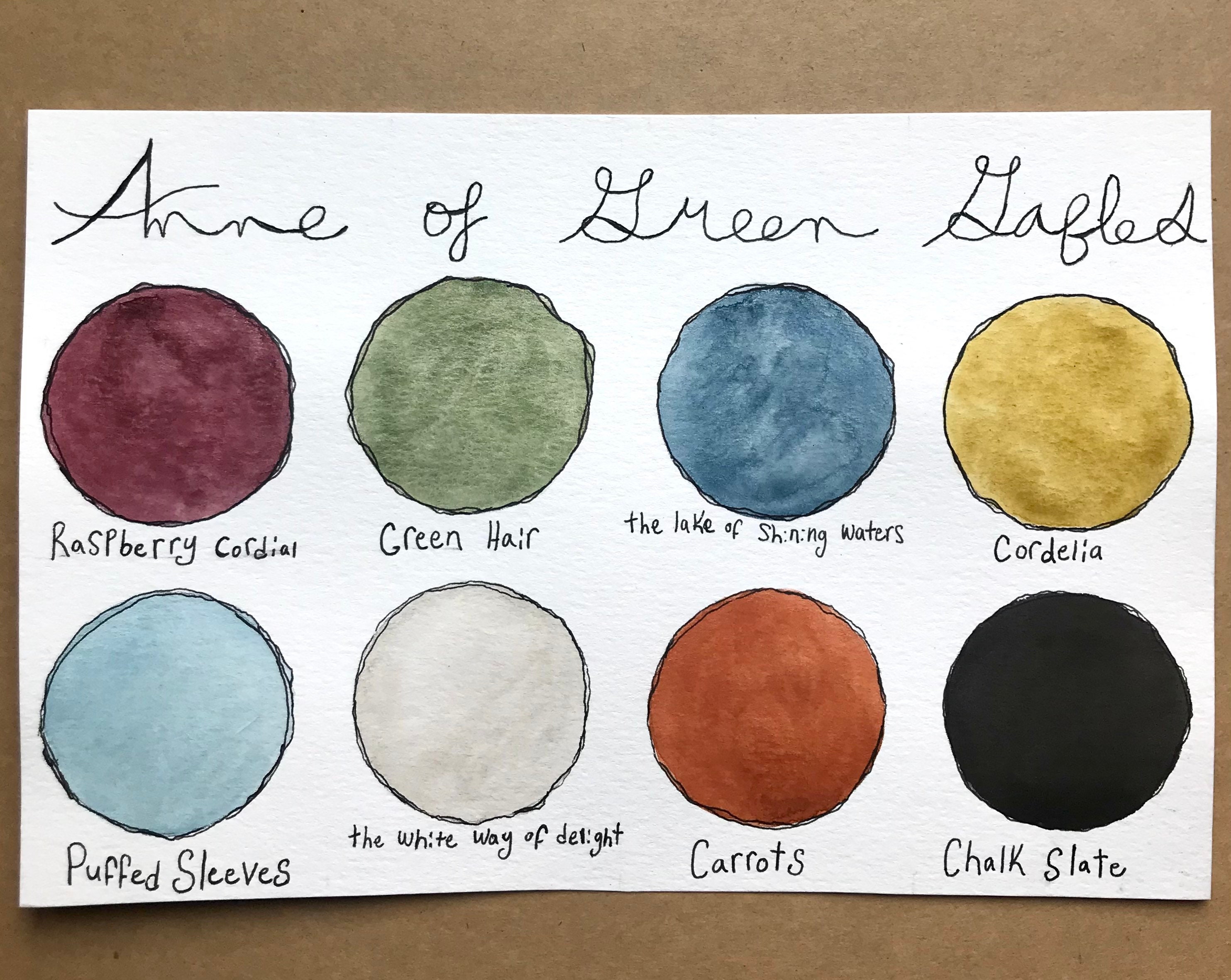 Anne of Green Gables Color Palette-watercolor Artwork-anne | Etsy