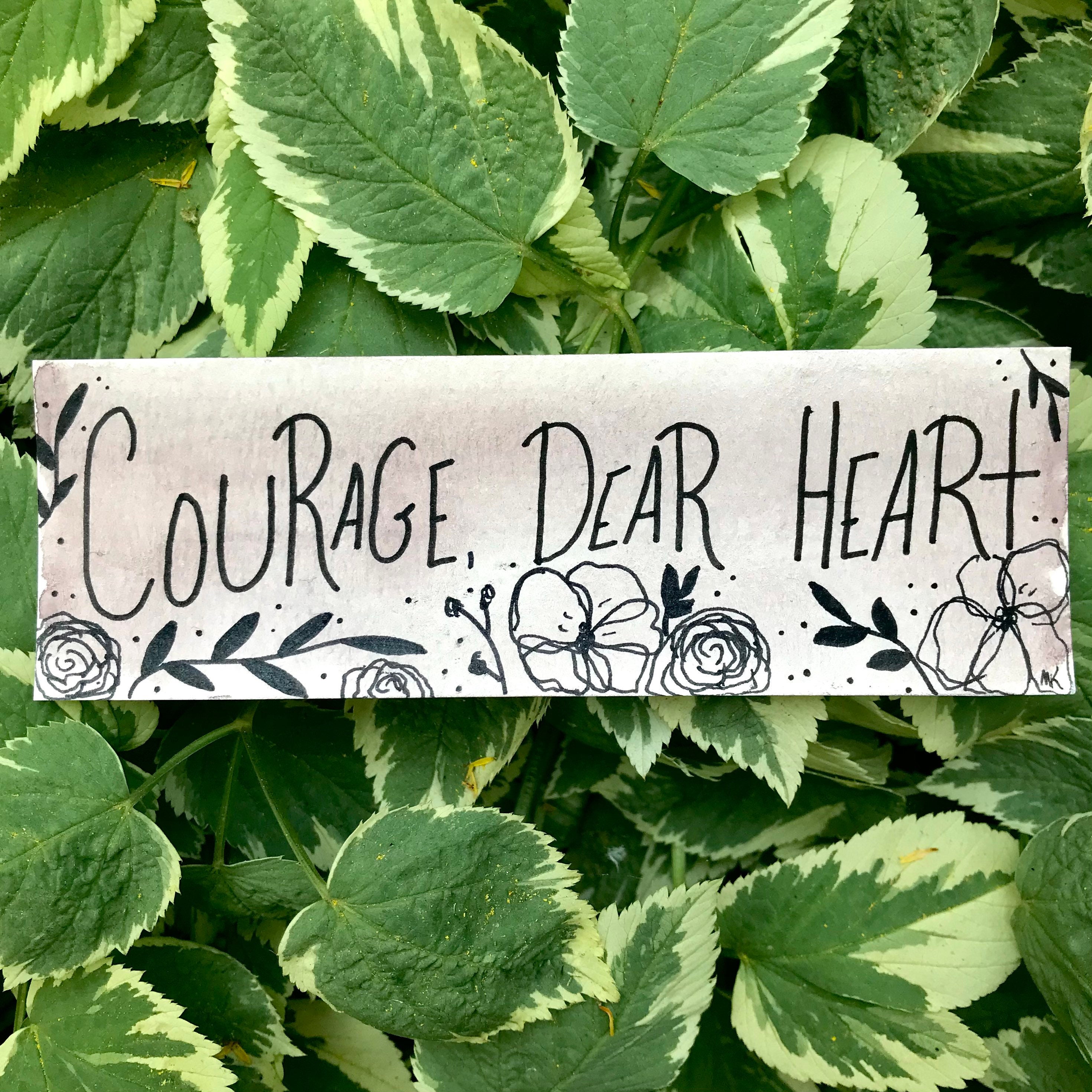 Courage Dear Heart Hand Painted Watercolor Bookmark-The | Etsy