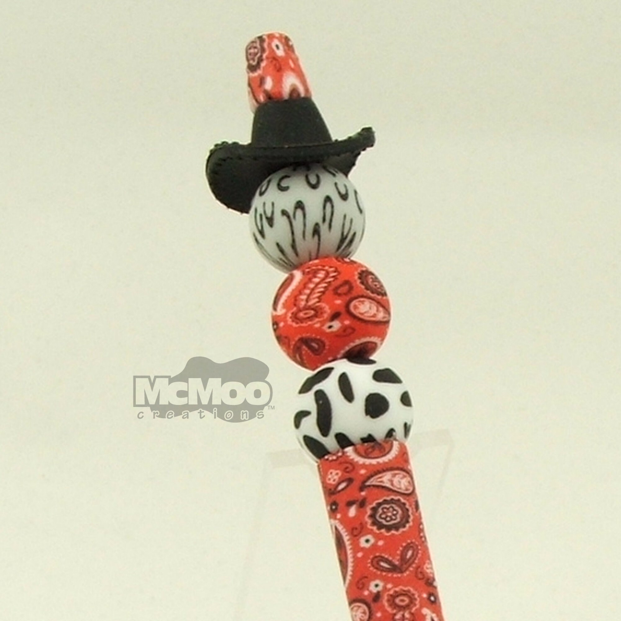 Cowboy Hat Pen. Black Cowboy Hat/red Bandana Print Pen. Cowboy Theme ...