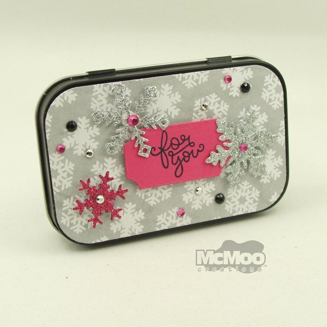 Snowflake Gift Card Tin. Gift Card Tin. Gift Card Holder. Handmade Gift ...