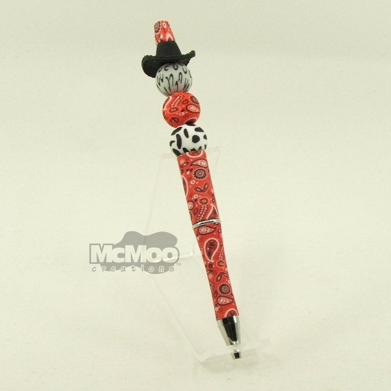 Cowboy Hat Pen. Black Cowboy Hat/red Bandana Print Pen. Cowboy Theme ...