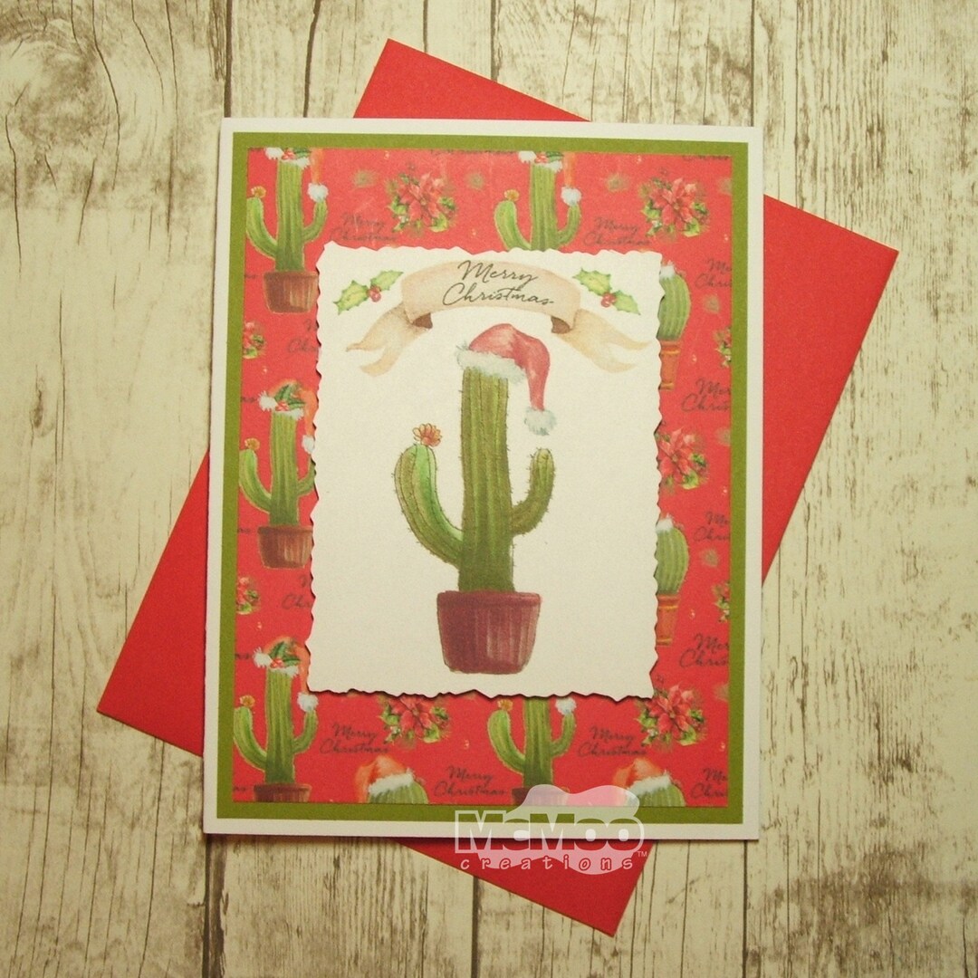 Merry Christmas Cactus Card. Arizona Christmas Greeting Card. Cactus ...