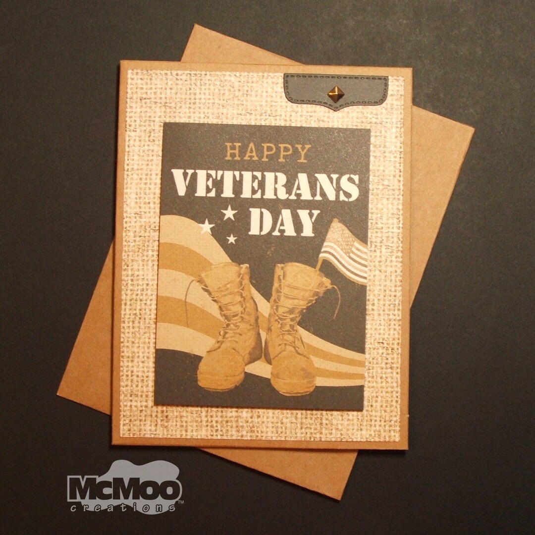 Happy Veteran's Day Card. Handmade Card. Greeting Card. Patriotic ...