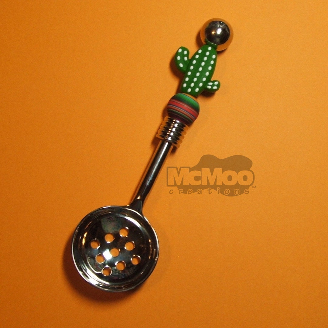 Saguaro Cactus/serape Salsa Spoon. Stainless Steel Deluxe Salsa Spoon ...