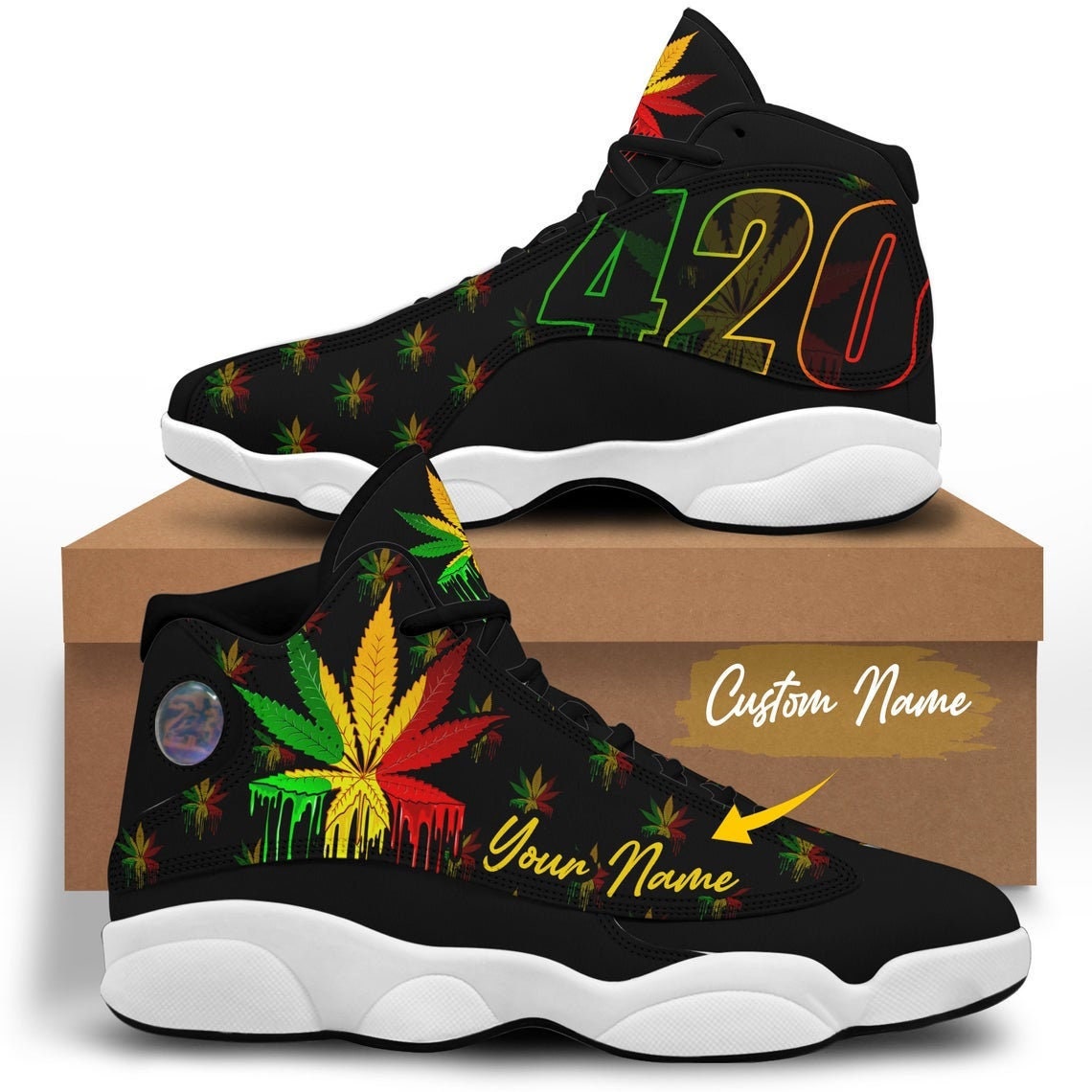 Weed Shoes Native Weed Air Jordan 13 Sneakers Shoes Air JD13 | Etsy