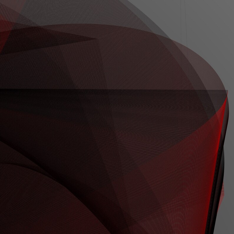 Abstract Geometric Red Line Art - Intricate Line Structure Print ...