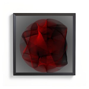 Abstract Geometric Red Line Art - Intricate Line Structure Print ...