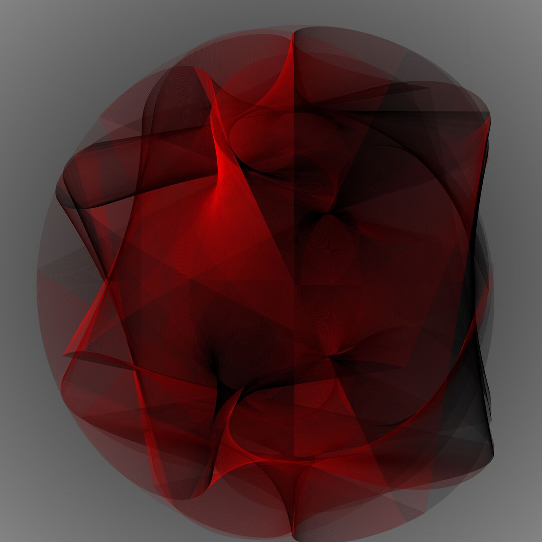 Abstract Geometric Red Line Art - Intricate Line Structure Print ...