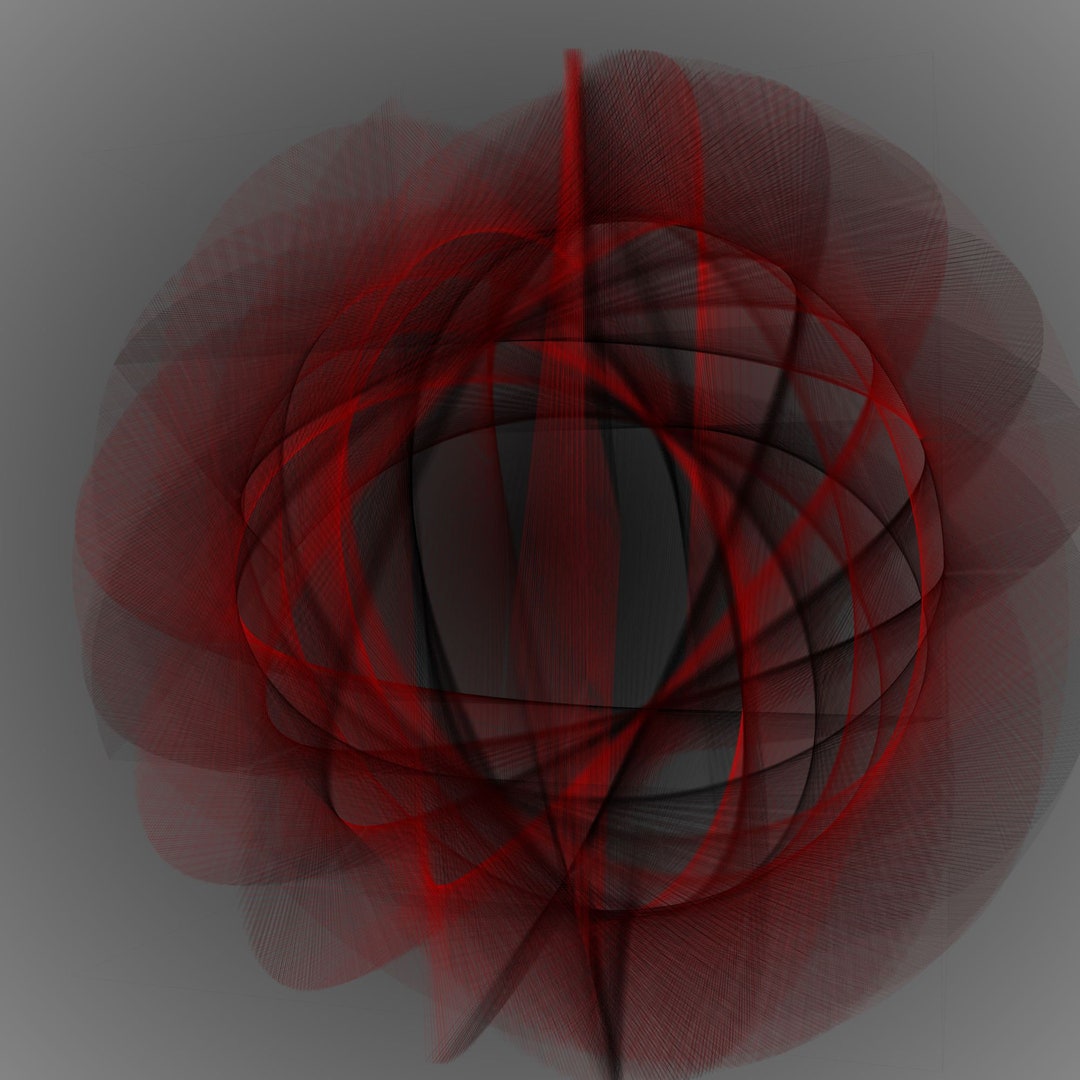 Abstract Red Geometric Line Art - Modern Polyhedral Design Print - Wall ...