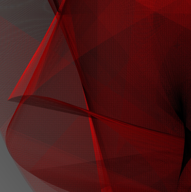 Abstract Geometric Red Line Art - Intricate Line Structure Print ...