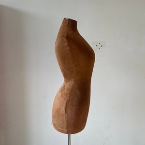 Tan Color Suede Velvet Wasp Waist Female Mannequin Dress Form Vanessa ...