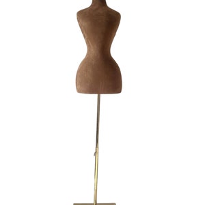Tan Color Suede Velvet Wasp Waist Female Mannequin Dress Form Vanessa ...