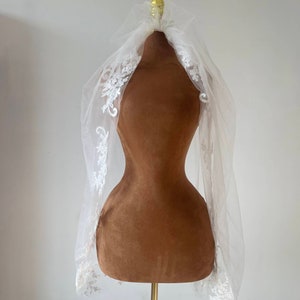 Tan Color Suede Velvet Wasp Waist Female Mannequin Dress Form Vanessa ...