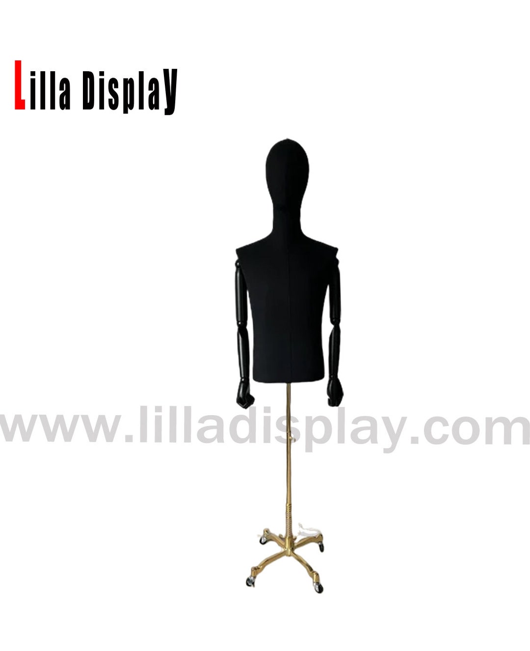 Lilladisplay Portable Gold Wheel Base Black Linen Black Articulated ...